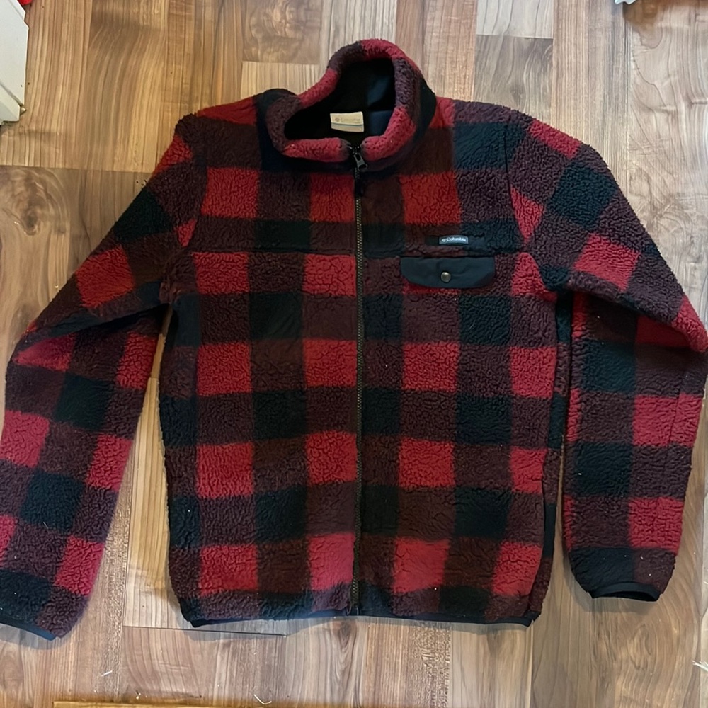 Columbia Winter Pass Plaid Sherpa Fleece In Red Size S - Gem